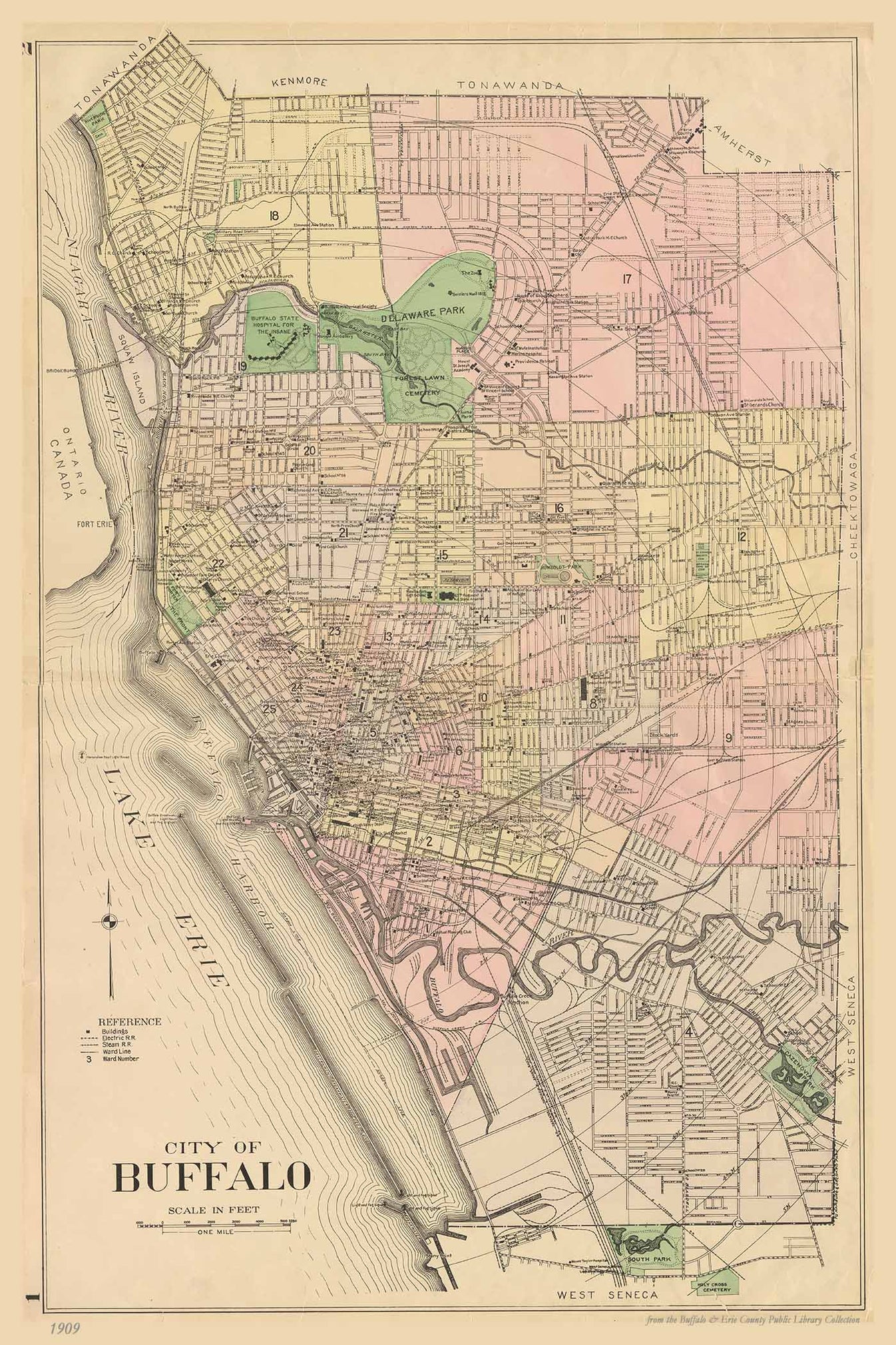 City of Buffalo, NY Map - New Century Atlas of Erie County, New York ...